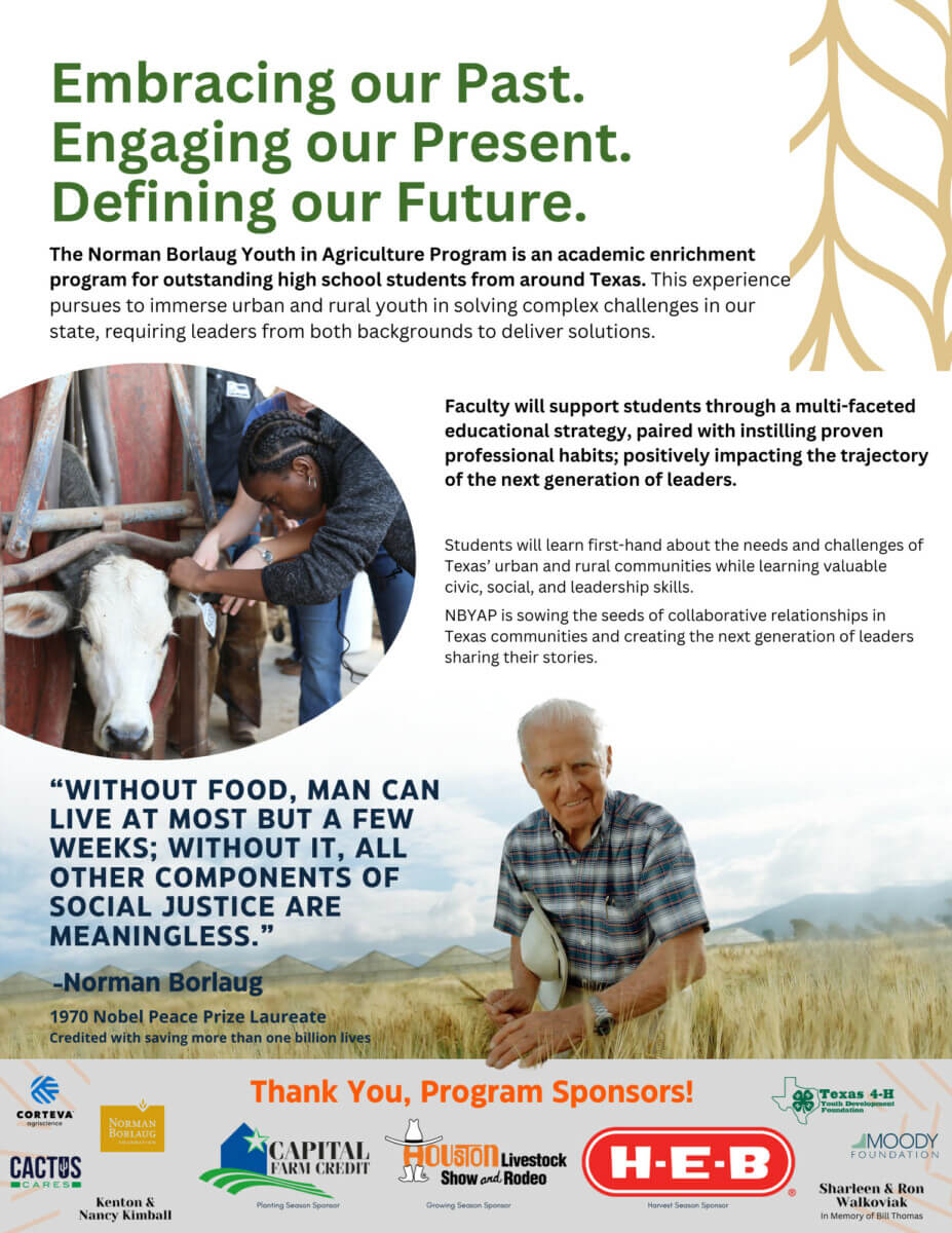 Norman Borlaug Youth in Agriculture - Texas Youth Livestock
